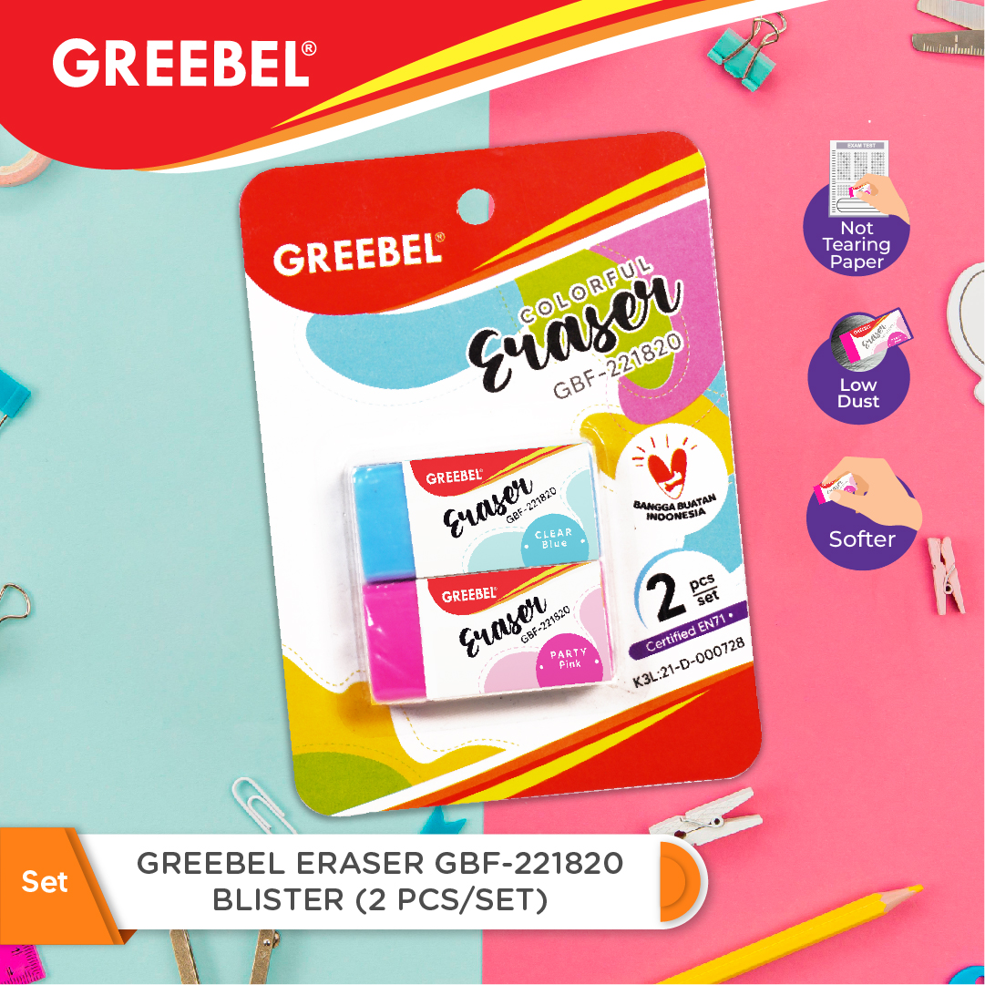 GREEBEL ERASER GBF-221820 BLISTER (2 PCS/SET) - GREEBEL